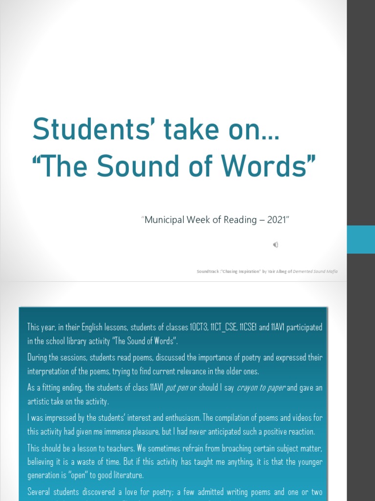 The Sound of Words 11AV1 | PDF | Poetry