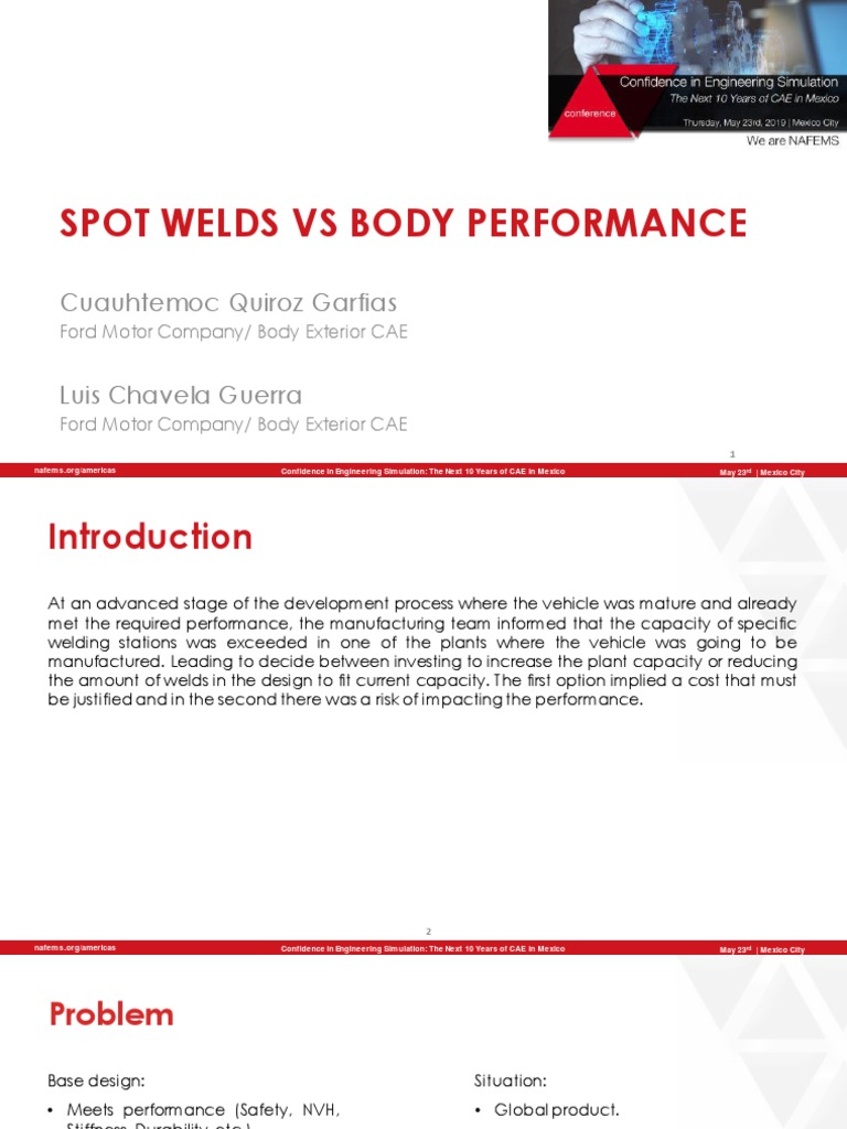 Car Body Spot Welds Optimization - Spot Welds VS Body Stiffness | PDF ...