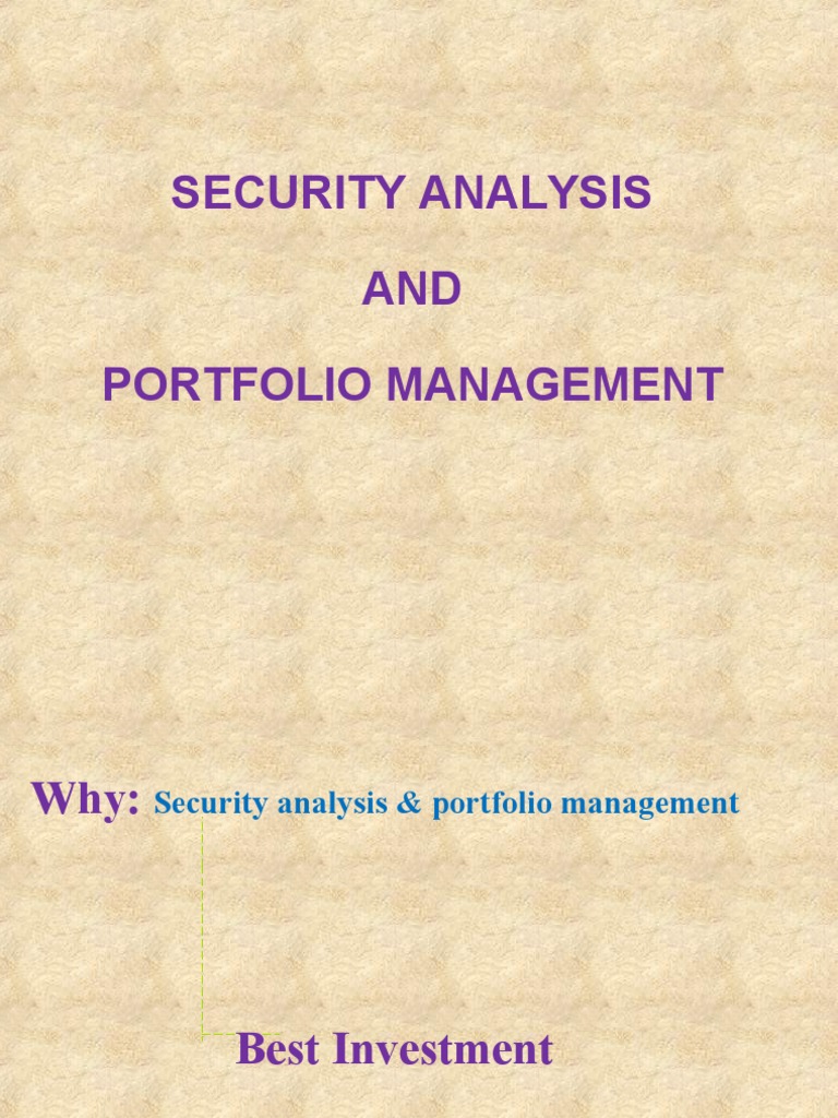 Security Analysis & Portfolio Management | PDF | Investment Management ...