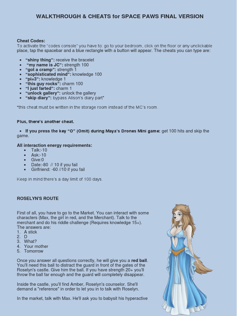 Walkthrough & Cheats For Space Paws Final Version | PDF | Leisure | Nature