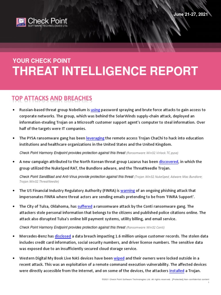Threat Intelligence News 2021-06-28 | PDF | Ransomware | Malware