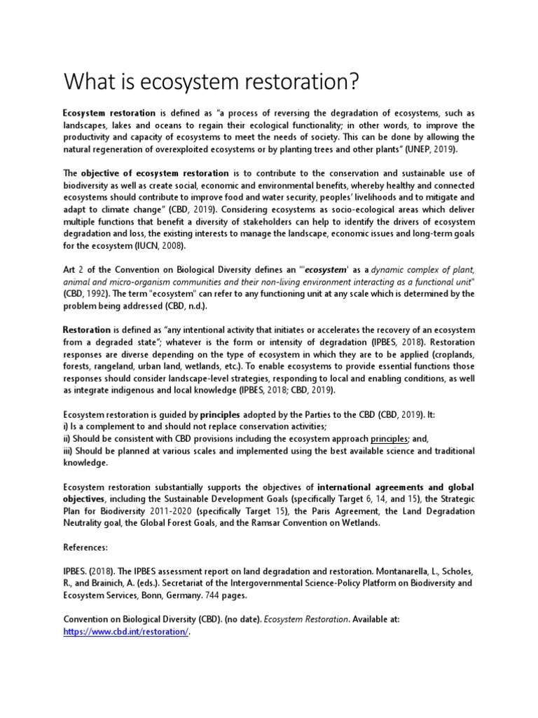 What Is Ecosystem Restoration | Download Free PDF | Restoration Ecology ...