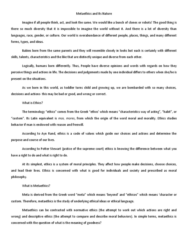 Metaethics | PDF | Morality | Relativism