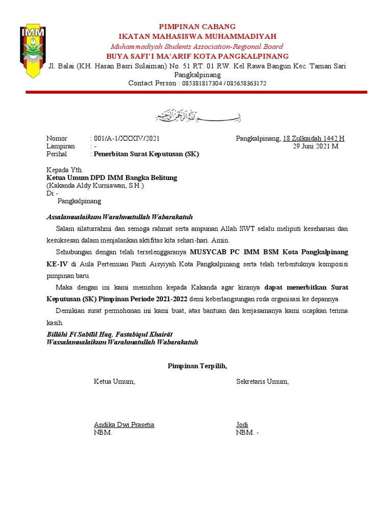 A-1 Usulan SK PC Imm BSM PKP | PDF