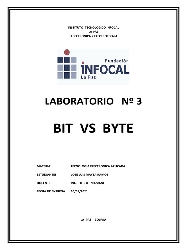 INVESTIGACION - Bit Vs Byte - Tecnologia Electronica Aplicada | PDF ... INVESTIGACION - Bit Vs Byte - Tecnologia Electronica Aplicada | PDF ...