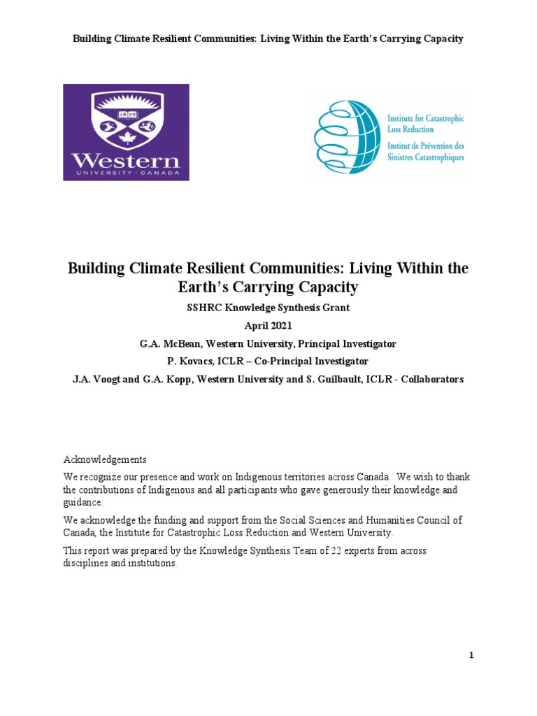 Building Climate Resilient Communities | PDF | Climate Resilience ...
