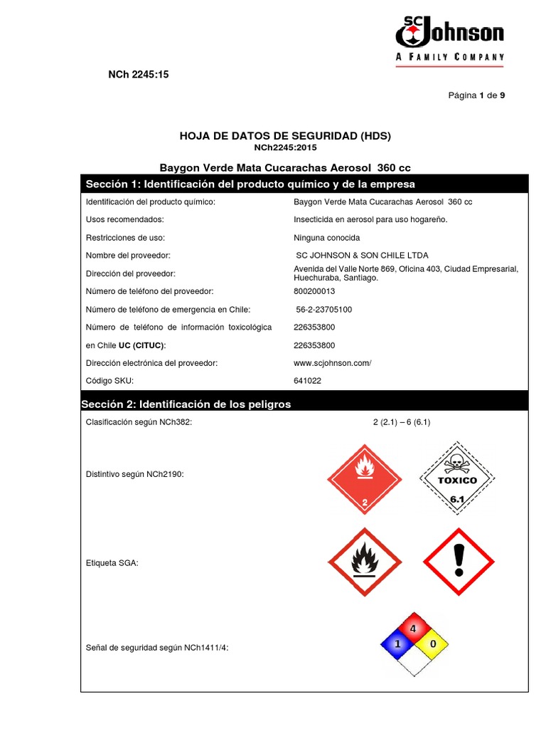 Ficha Tecnica BAYGON VERDE MATACUCARACHAS | PDF | Agua | Solubilidad