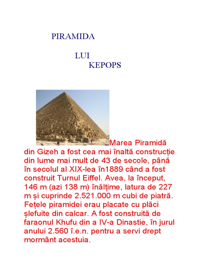 PIRAMIDA Lui KEOPS | PDF