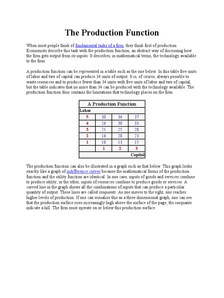 The Production Function | PDF | Production Function | Labour Economics