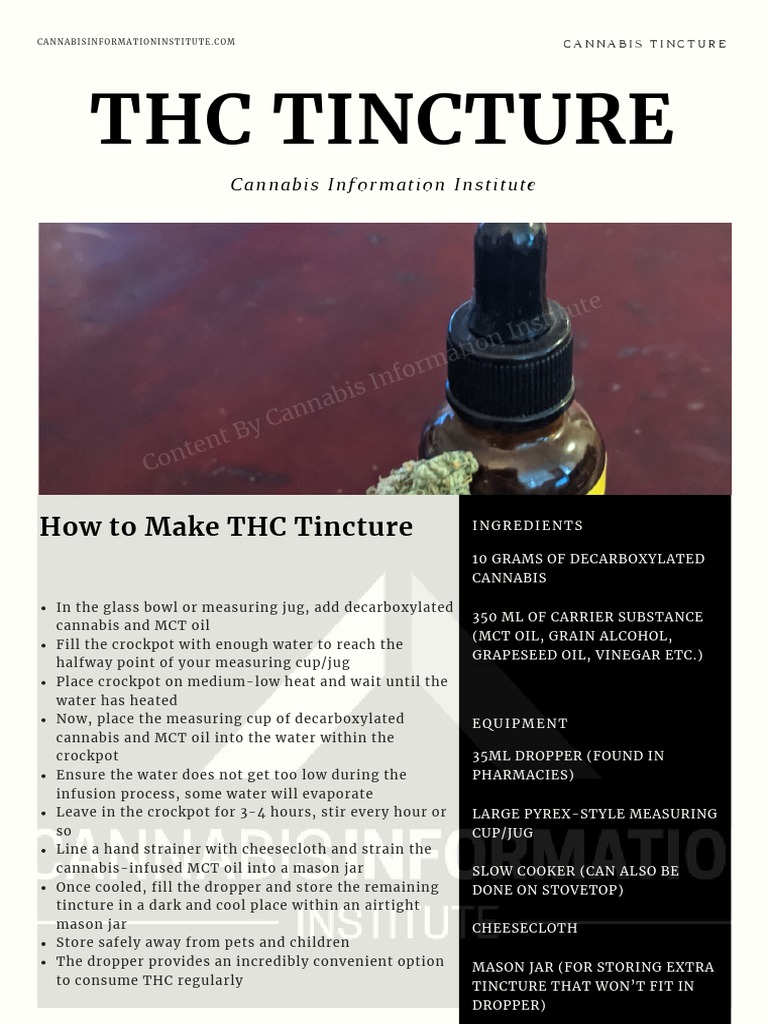 THC Tincture Recipe How To Make Cannabis Oil Tincture Easy Cannabis ...