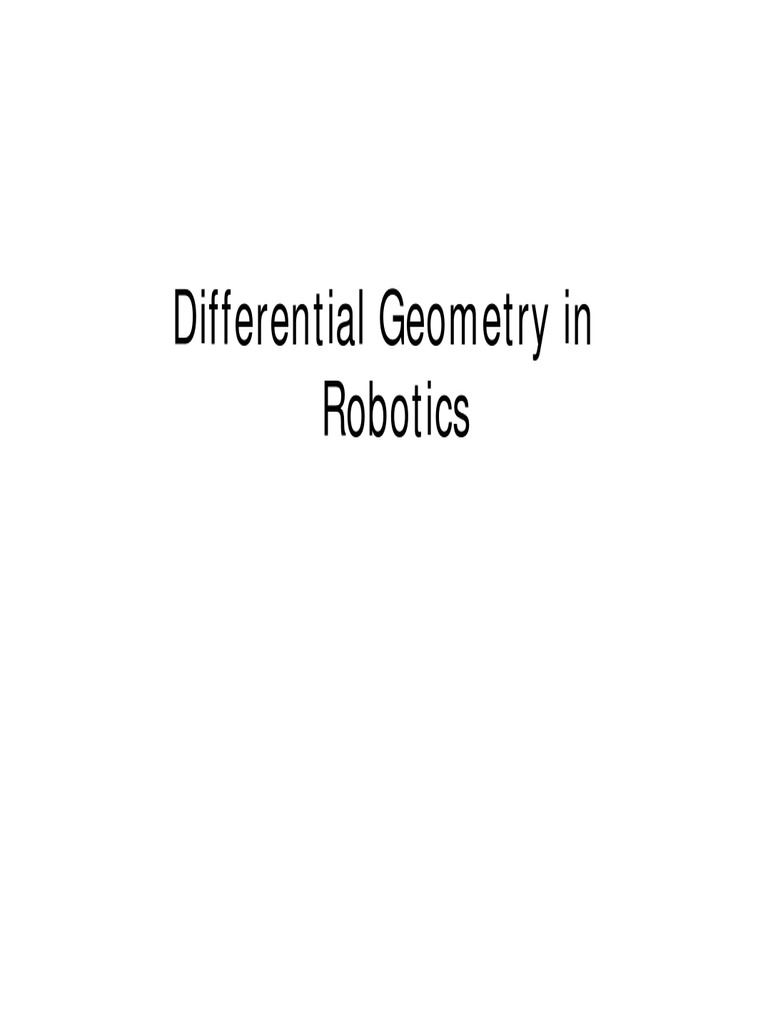 SBRML Part1 Differential Geometry in Robotics | PDF | Tensor ...