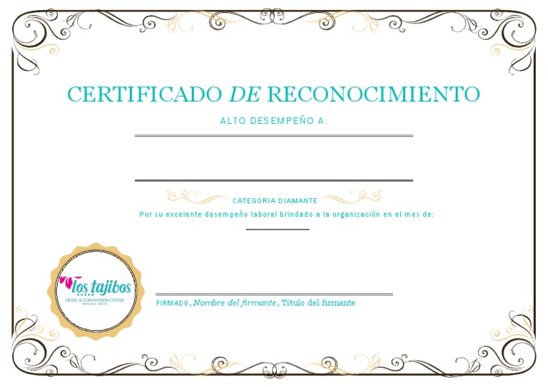 Certificado de Reconocimiento | PDF