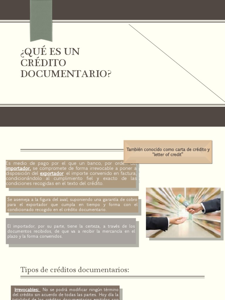 Qué Es Un Crédito Documentario | PDF | Carta de crédito | Bancario
