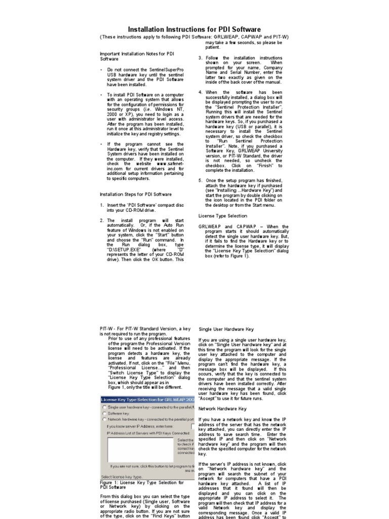 Installation Instruction For PDI Software | PDF | Installation (Computer Programs) | Device Driver