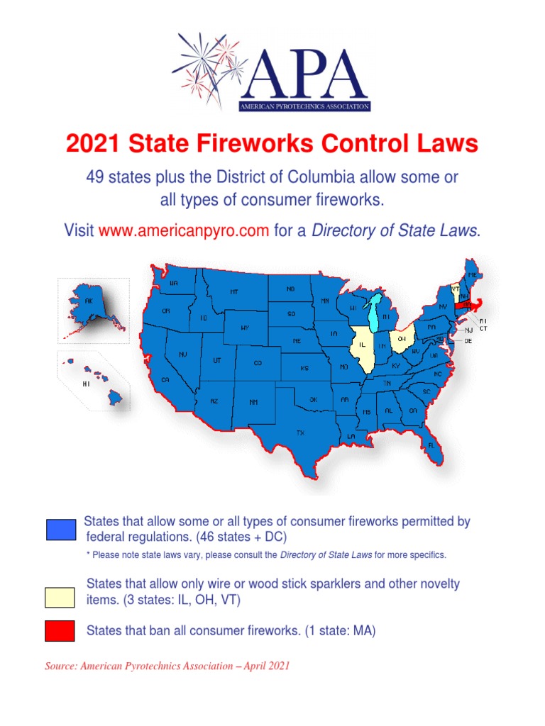 2021 Fireworks State Map | PDF