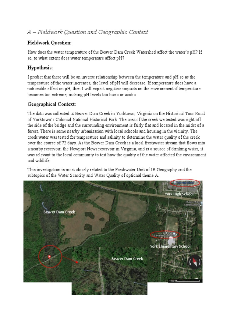 A - Fieldwork Question and Geographical Context | PDF | Dam | Water