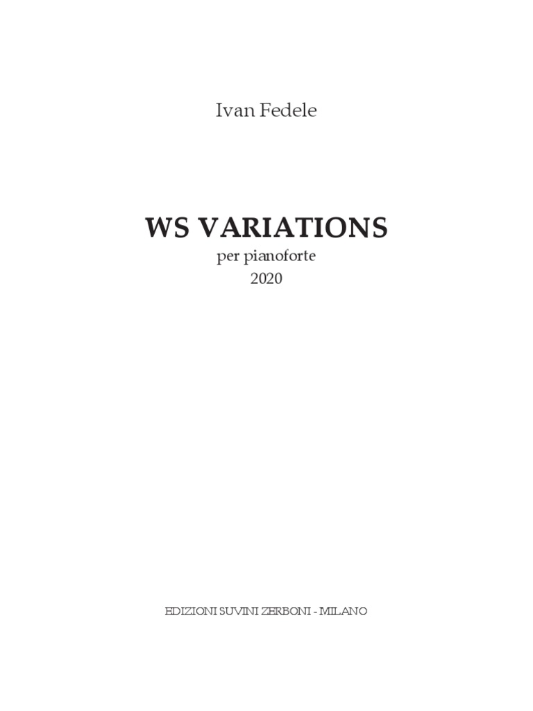 WS Variations Fedele | PDF