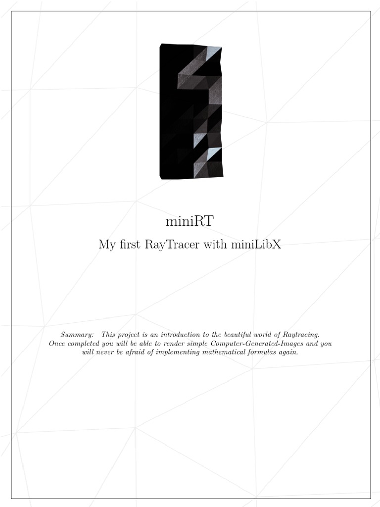 Minirt My First Raytracer With Minilibx Pdf Rendering Computer Graphics Computer Graphics