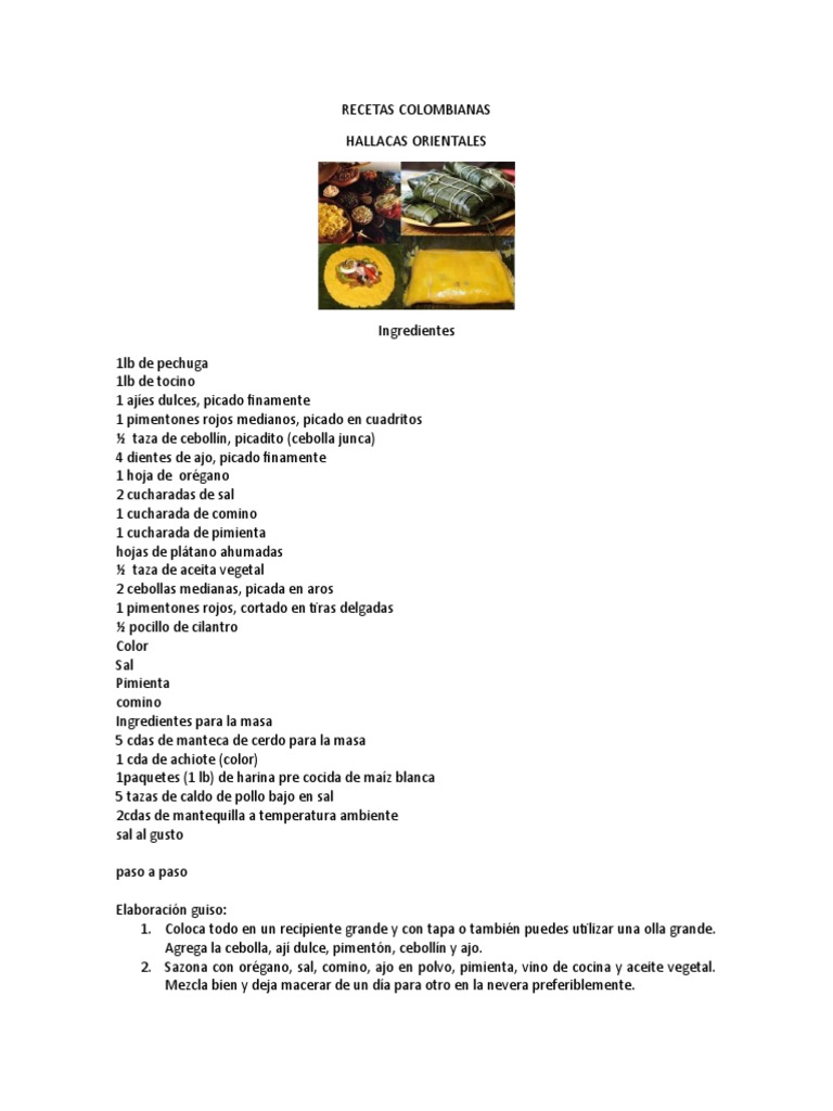 Recetas Tradicionales Colombianas | PDF | Cilantro | Pimenton