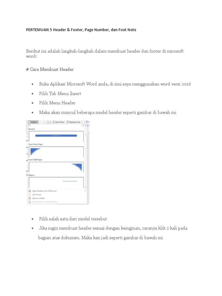 Cara Membuat Header Footer | PDF