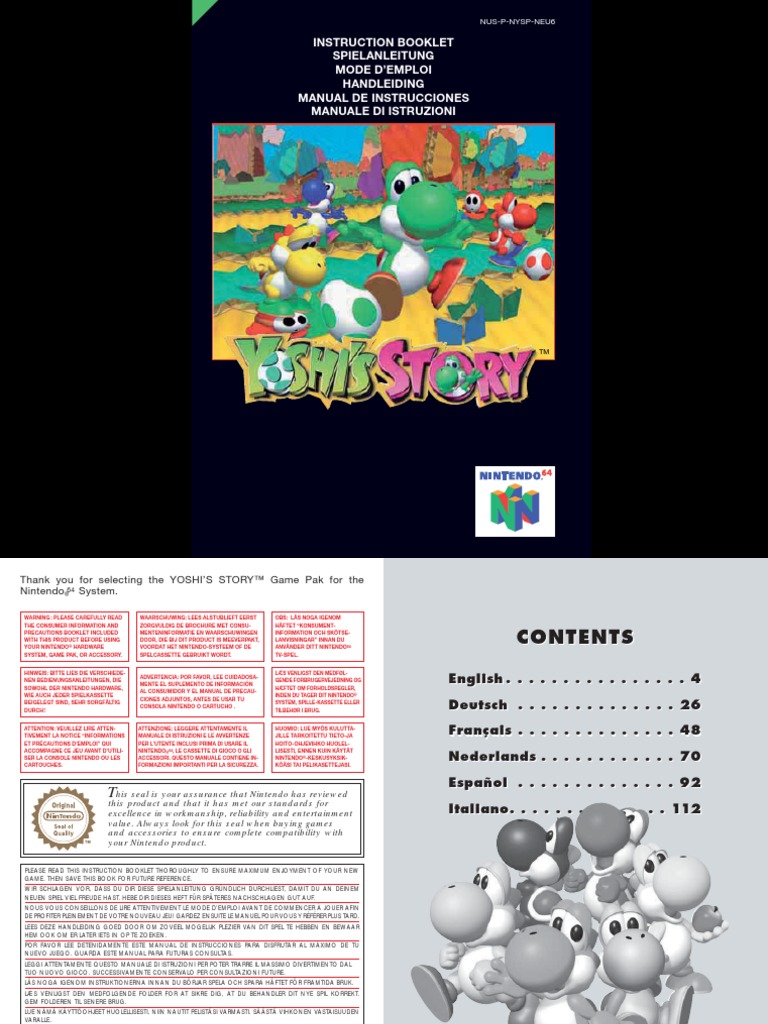 Manual Nintendo 64 Yoshis Story | PDF