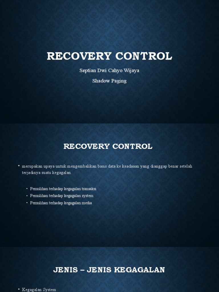 Recovery Control Shadow Paging | PDF