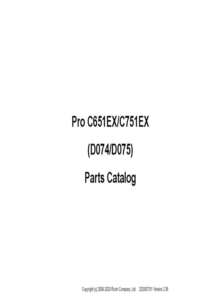 Pro C651EX/C751EX (D074/D075) Parts Catalog | PDF | Office Work ...