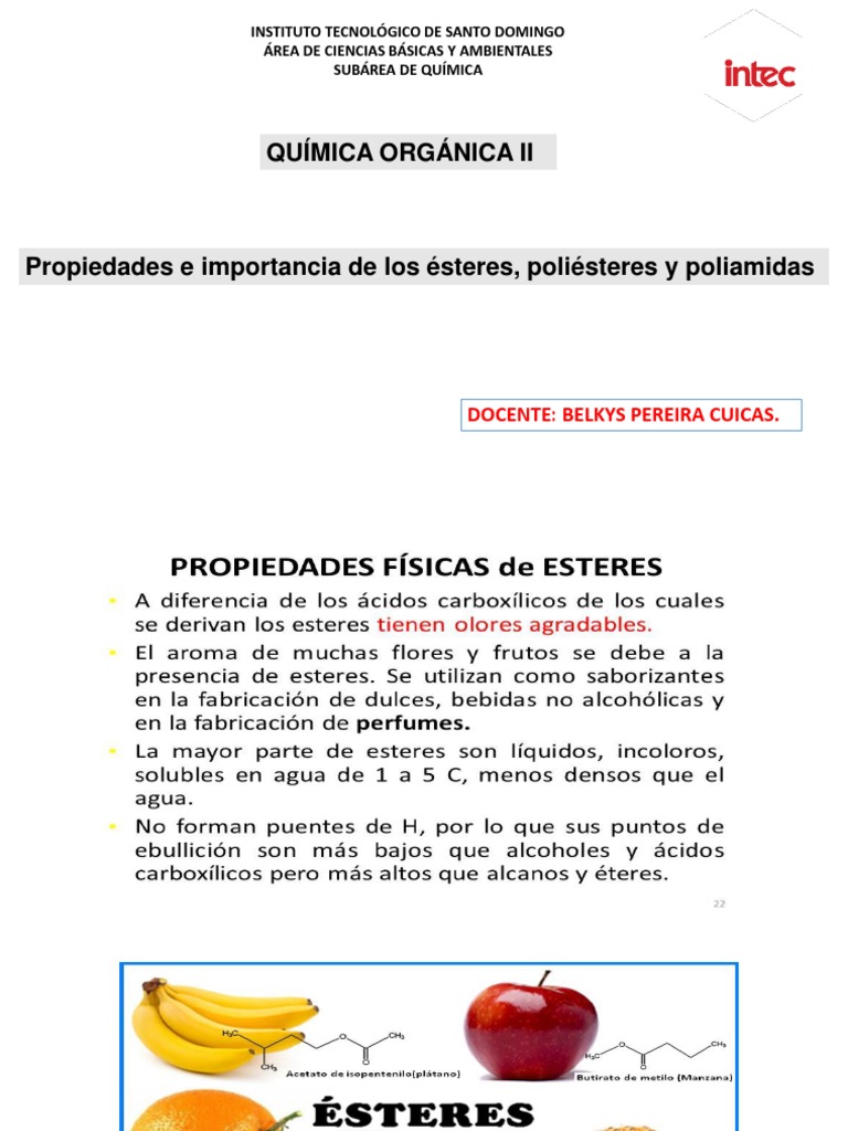 Ésteres, poliésteres y poliamidas: usos y propiedades | PDF | Poliéster ...