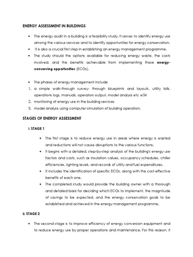 15.energy Assessment in Buildings | PDF | Energy Conservation | Energy ...
