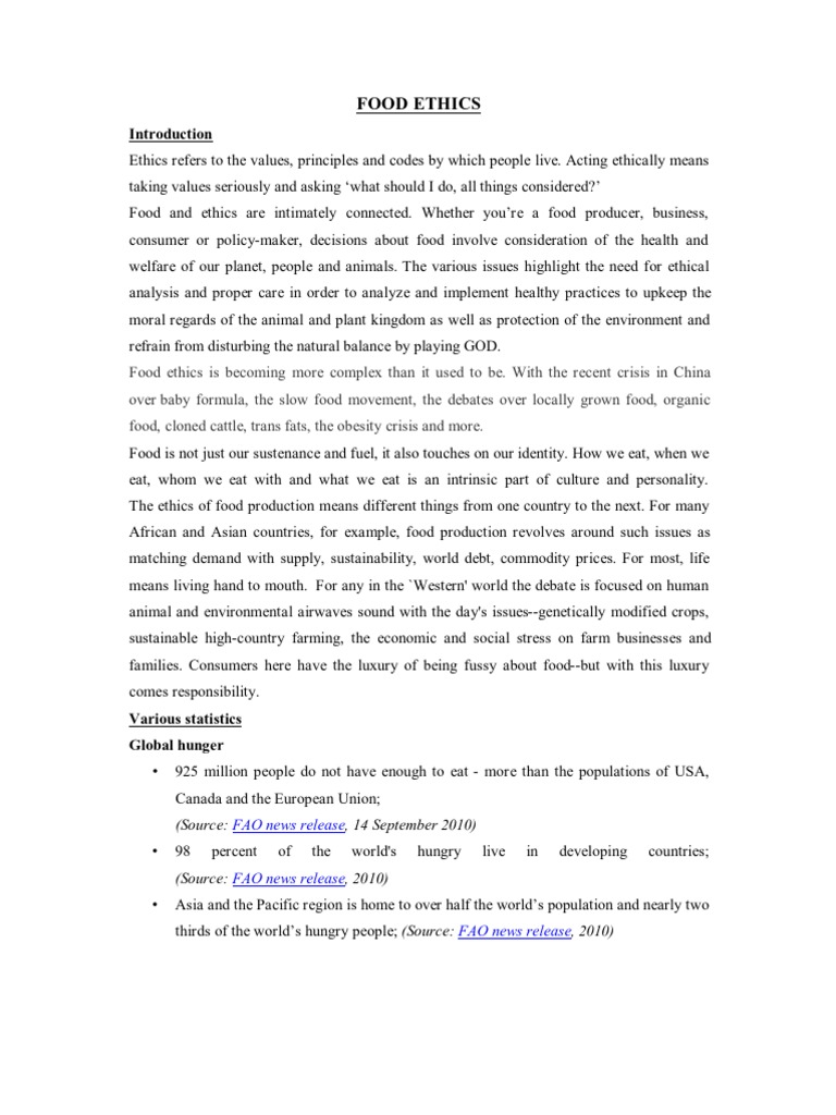 Food Ethics | PDF
