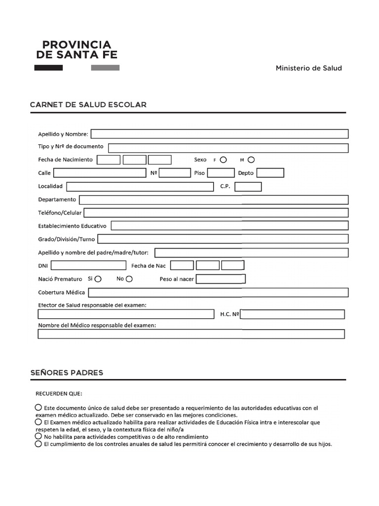 Carnet de Salud Escolar 2020 | PDF | Odontología | Diabetes