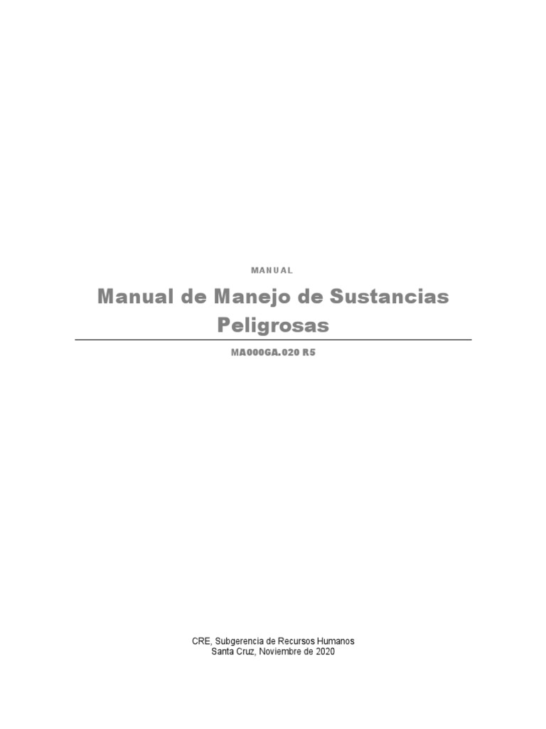 MA000GA 020 R5 Manual de Manejo de Sustancias Peligrosas | PDF | Bifenilo policlorado ...