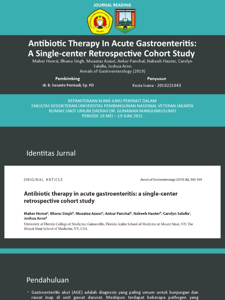 Journal Reading - Antibiotic Therapy in Acute Gastroenteritis | PDF