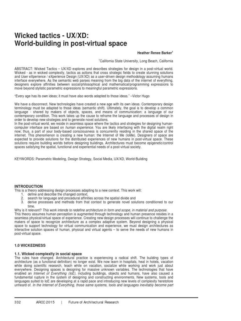 Renee Barker - Post Virtual Space Arch | PDF | Semantics | Information