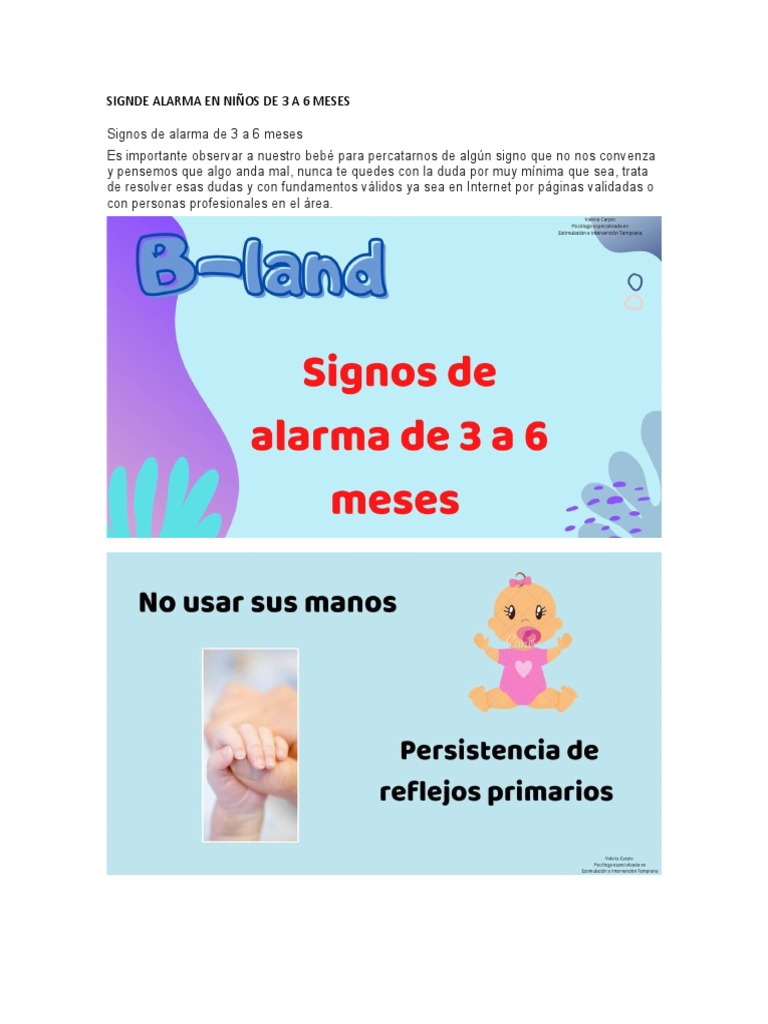 Signo Alarma en Niños de 3 A 6 Meses | PDF