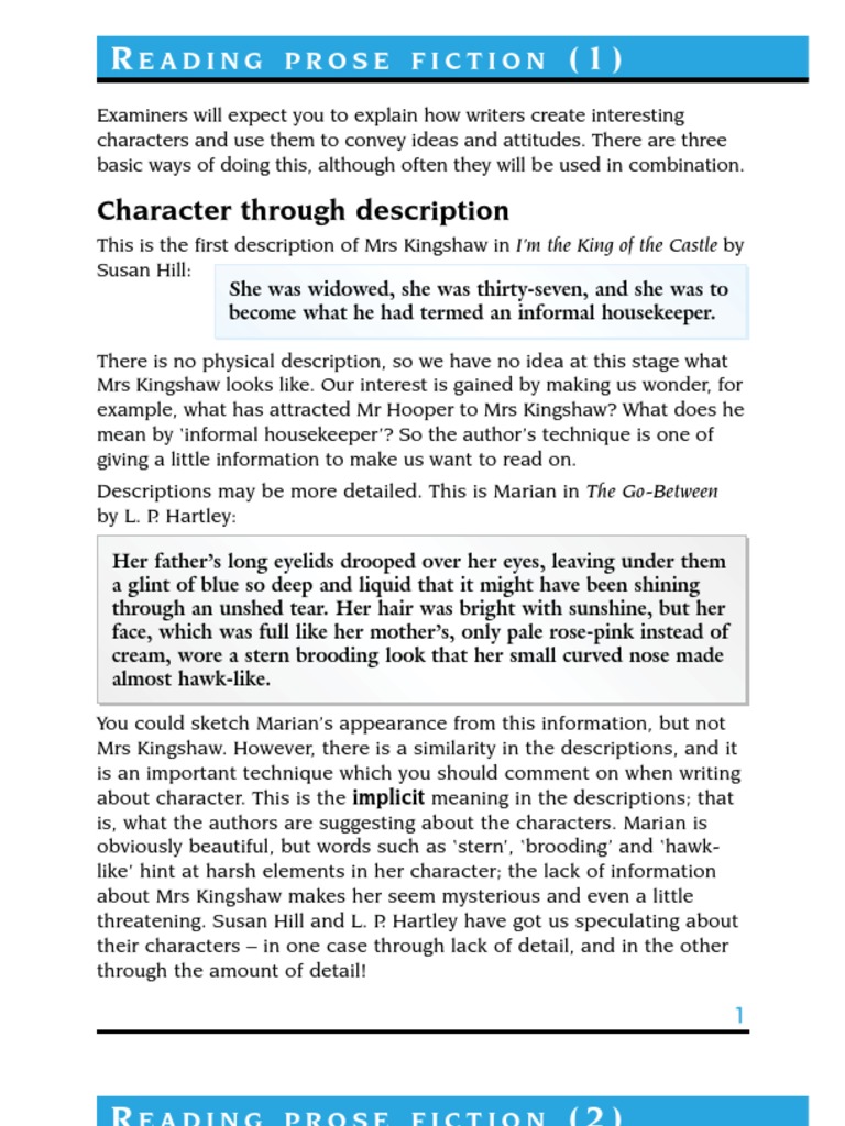 Reading Prose Fiction | PDF