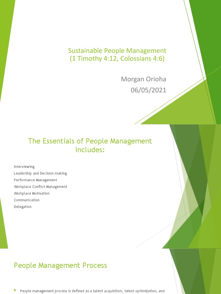 Sustainable People Management | PDF | Goal | Employee Retention