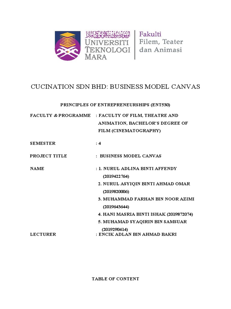 Table of Content (BMC) - Explanation | PDF