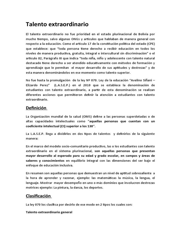 Talento Extraordinari | PDF | Dotamiento intelectual | Adultos