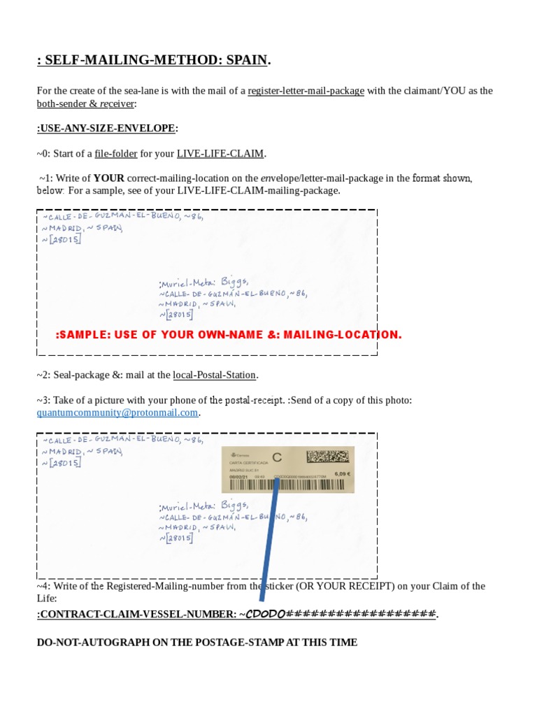 Spain Self Mailing Method | PDF