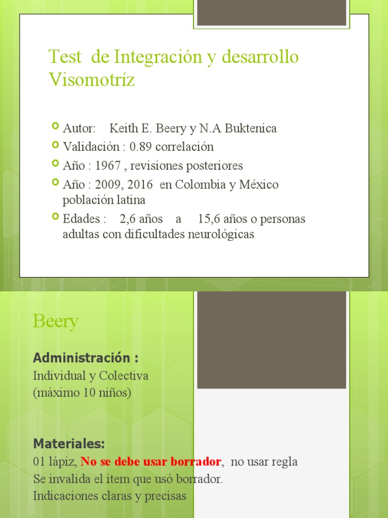 Test de BEERY Actualizado 2021 | PDF