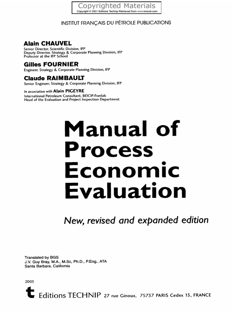 Manual of Process Economic Evaluation | PDF | Price Elasticity Of ...