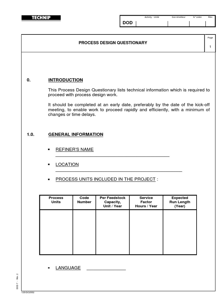 Process Design Questionary | PDF | Magnesium | Boiler