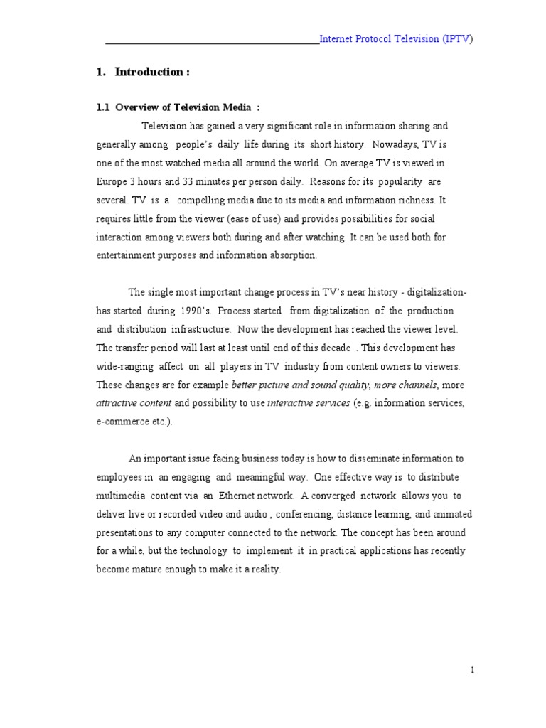 Understanding IPTV and Video Streaming | PDF | Iptv | Computer Network