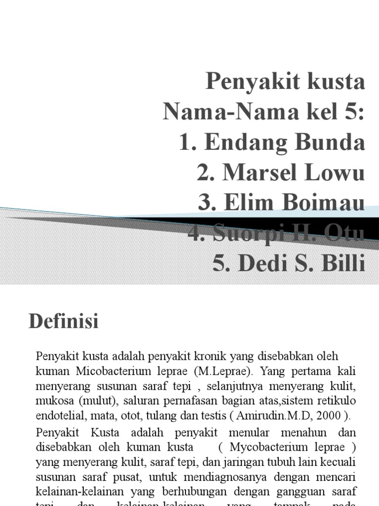 Kel 5 Penyakit Kusta | PDF