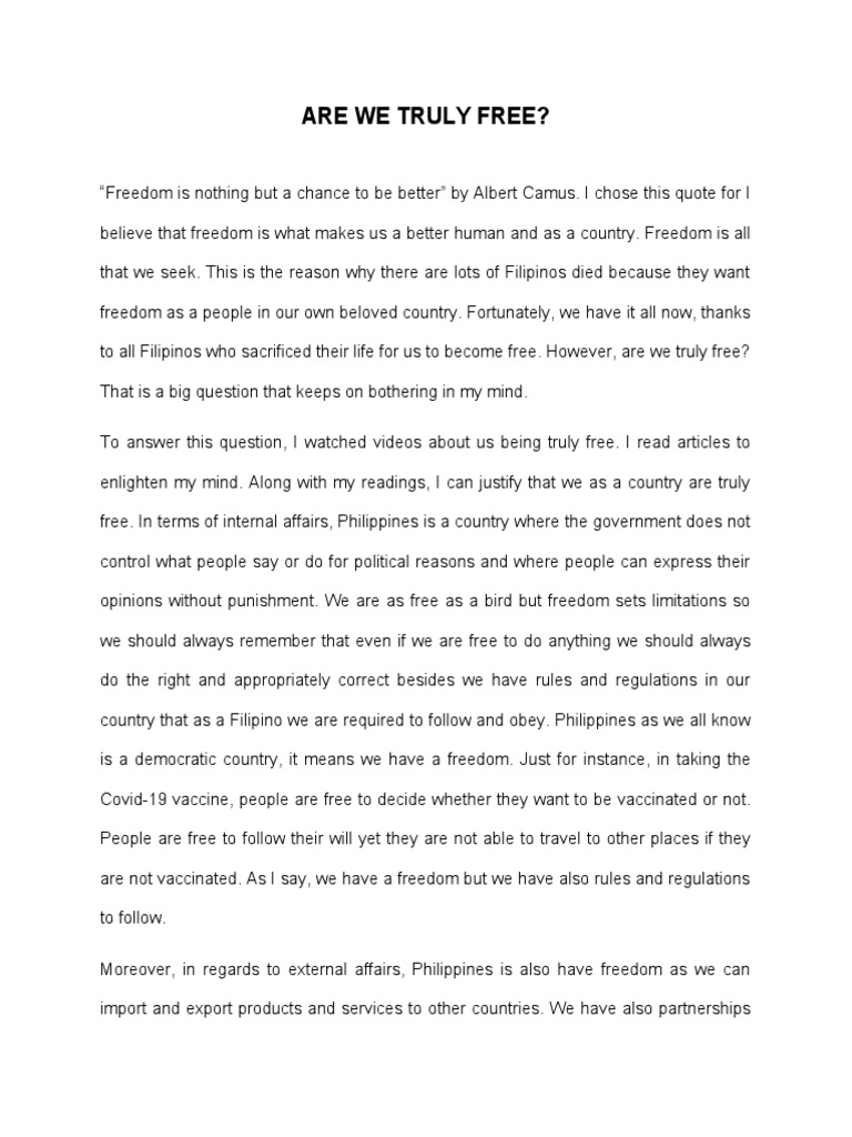 Are We Truly Free | PDF | Philippines