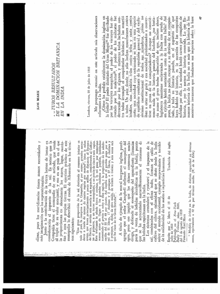 K. Marx y F. Engels - Acerca Del Colonialismo | PDF