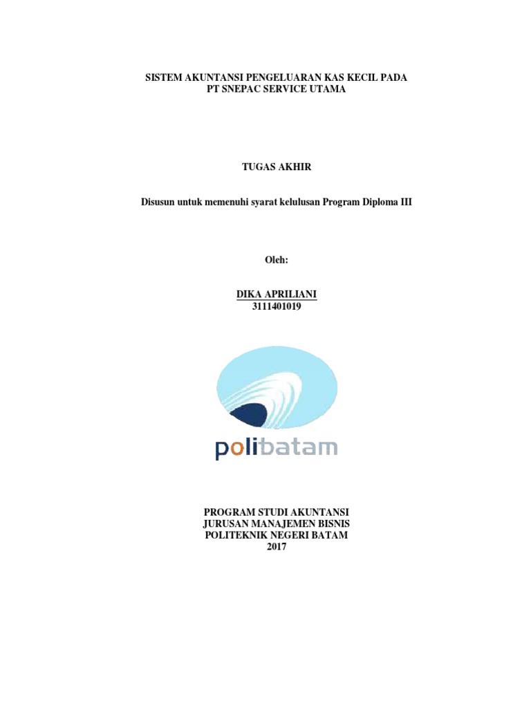 Sistem Akuntansi Pengeluaran Kas Kecil Pada PT Snepac Service Utama | PDF