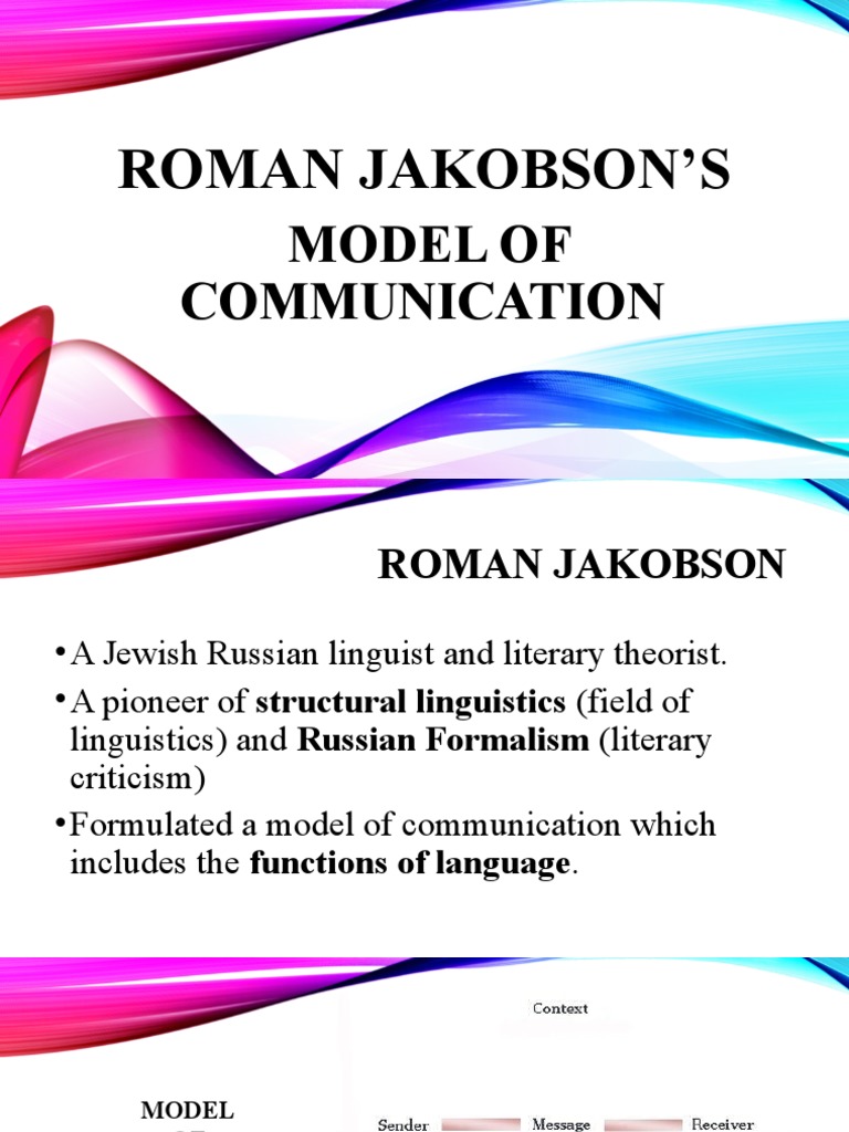 Roman Jakobson'S: Model of Communication | PDF