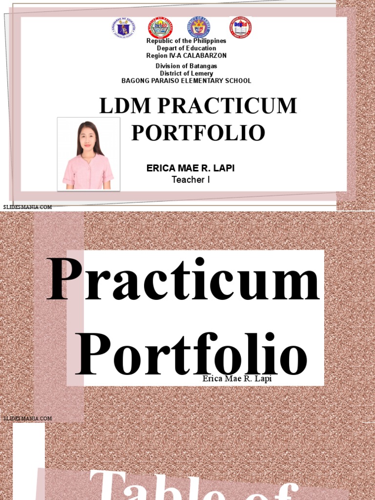 LDM Practicum Portfolio: Erica Mae R. Lapi | PDF | Teachers ...